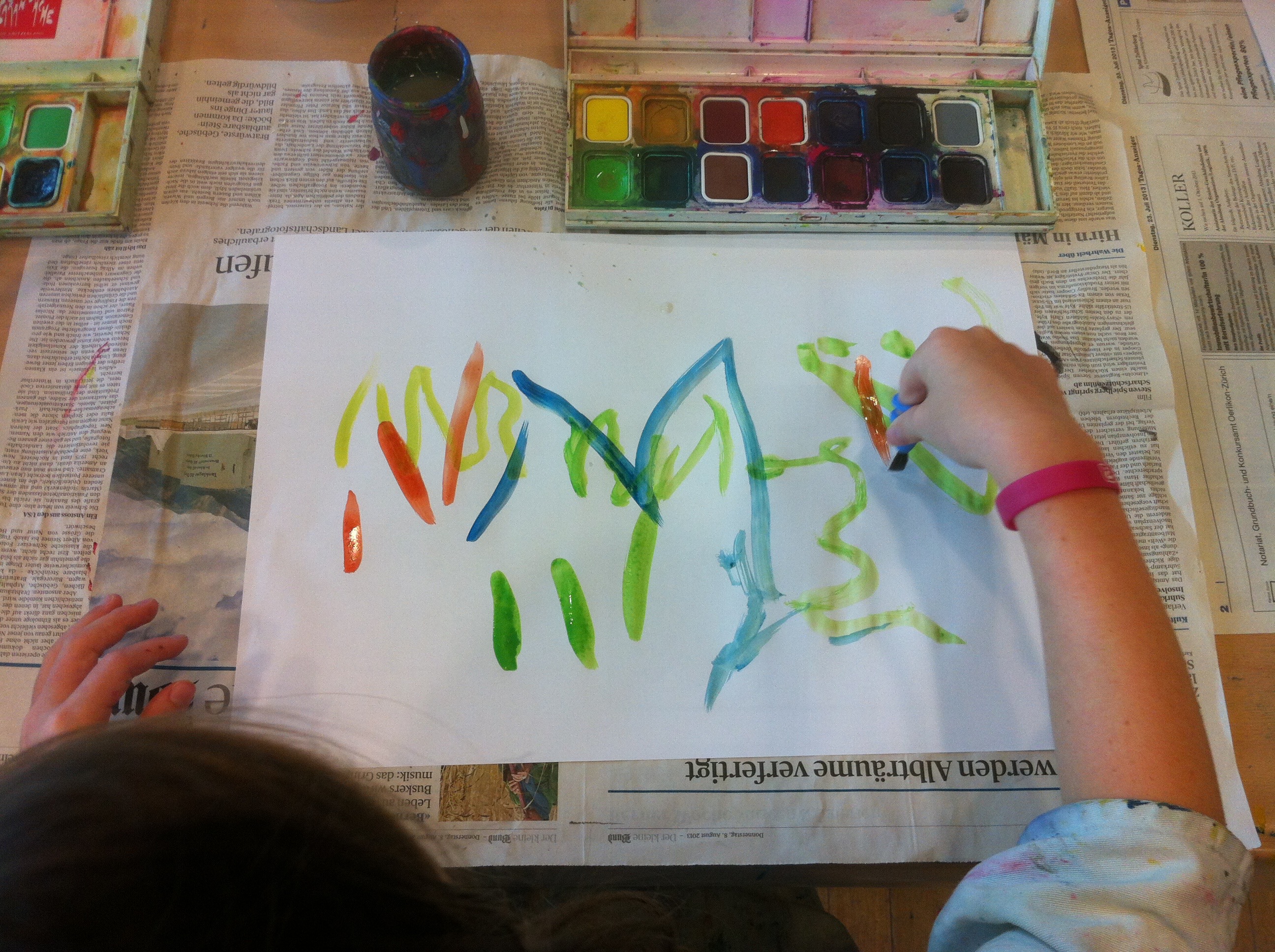 Malen mit Musik / Painting with music – Homeschooling in der Schweiz